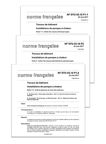 DTU 65.16 Installation de pompe à chaleur